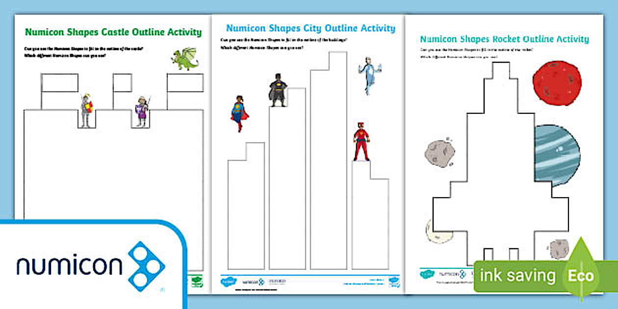 Numicon Shapes Outlines Activity Pack - Twinkl